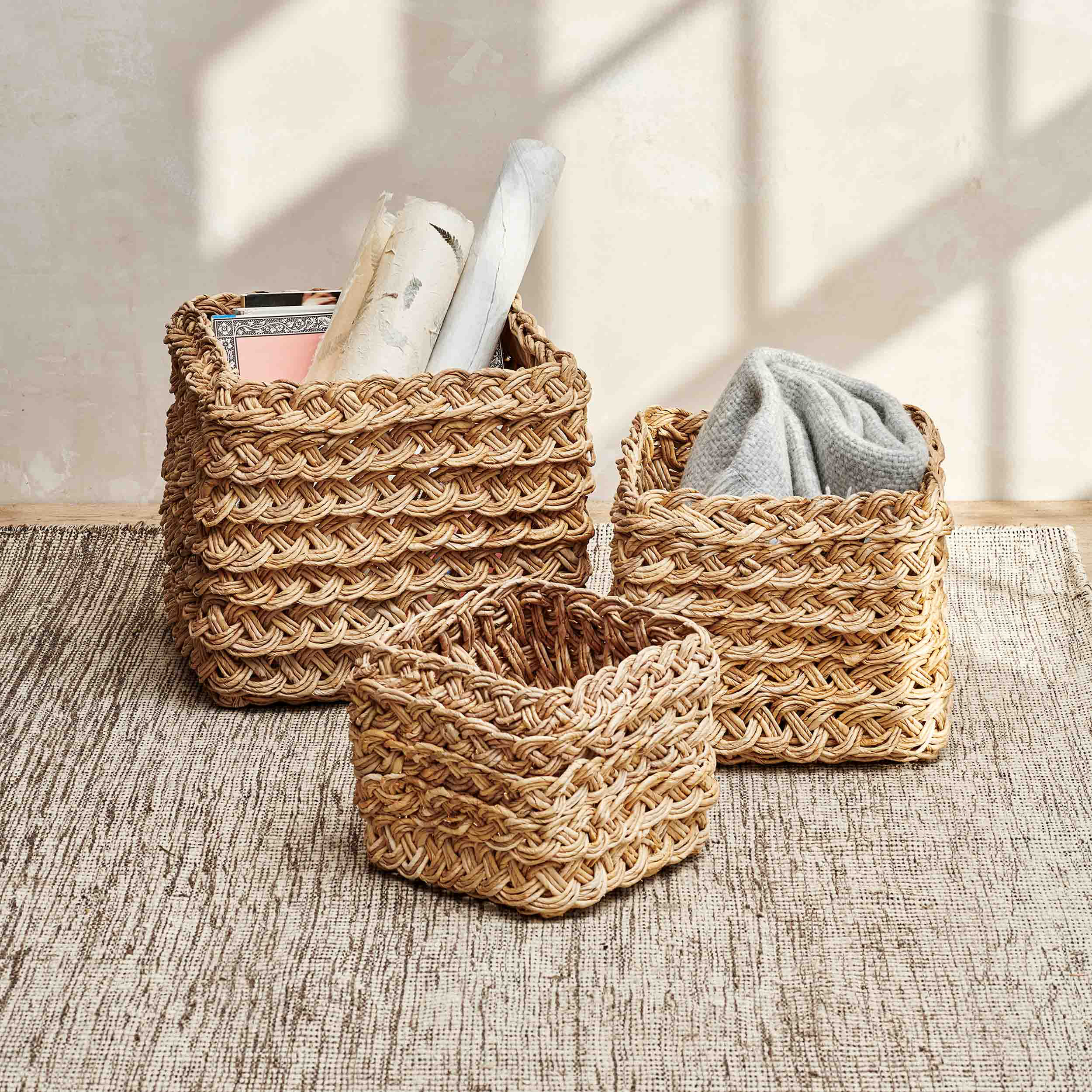 Design Ideas 3 Piece Banana Bark General Basket Set | Wayfair