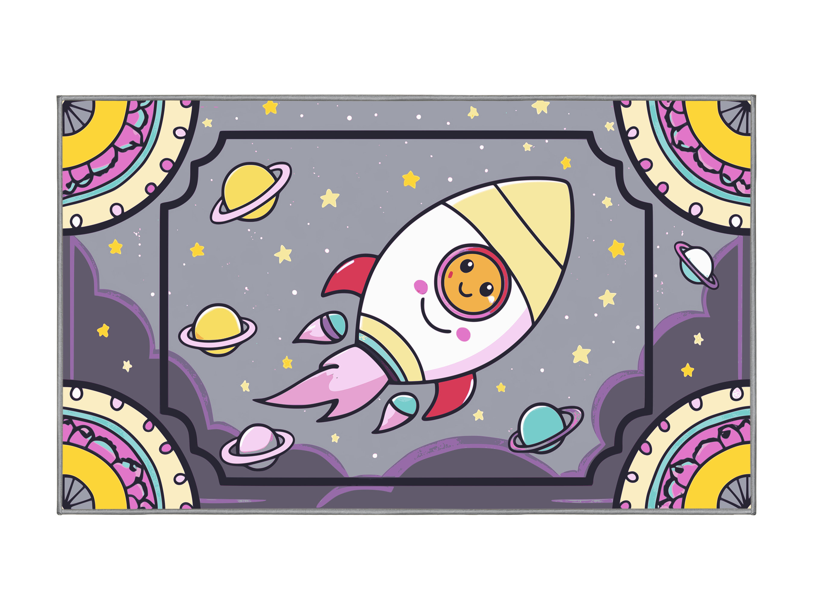 Zoomie Kids Antonica Space Planets Astronauts Kids Rug | Wayfair