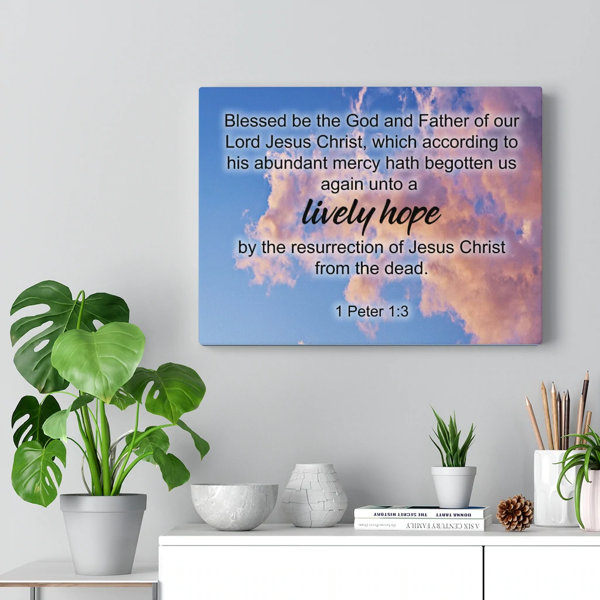 Blue Elephant Lively Hope 1 Peter 1:3 - Wrapped Canvas Print | Wayfair ...