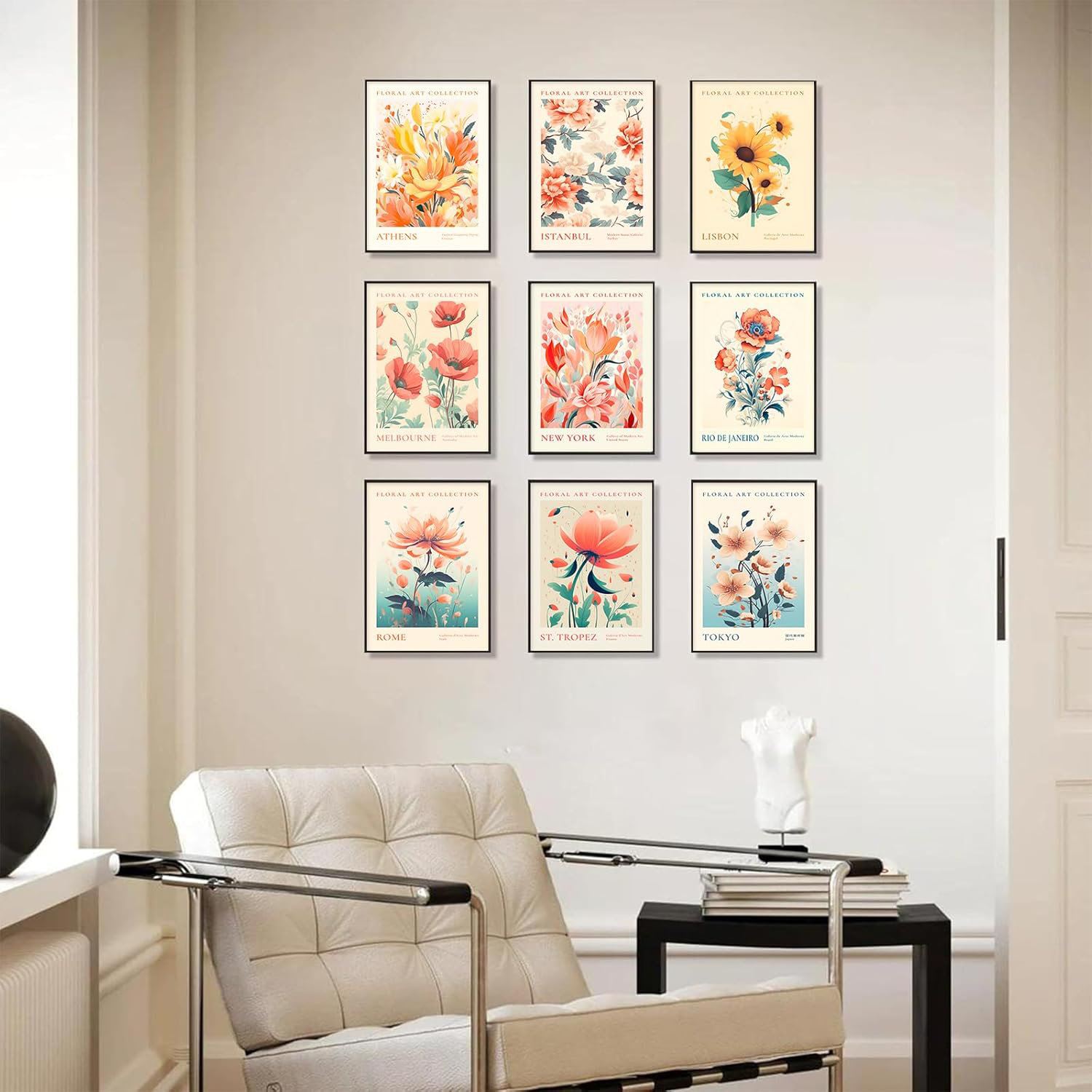 Lark Manor Flower Market Poster Set Of 9, Abstract Colorful Floral ...