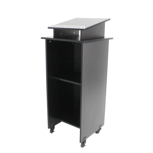 FixtureDisplays 44"H X 18"W Black Wood Podium Pulpit Lectern Event ...