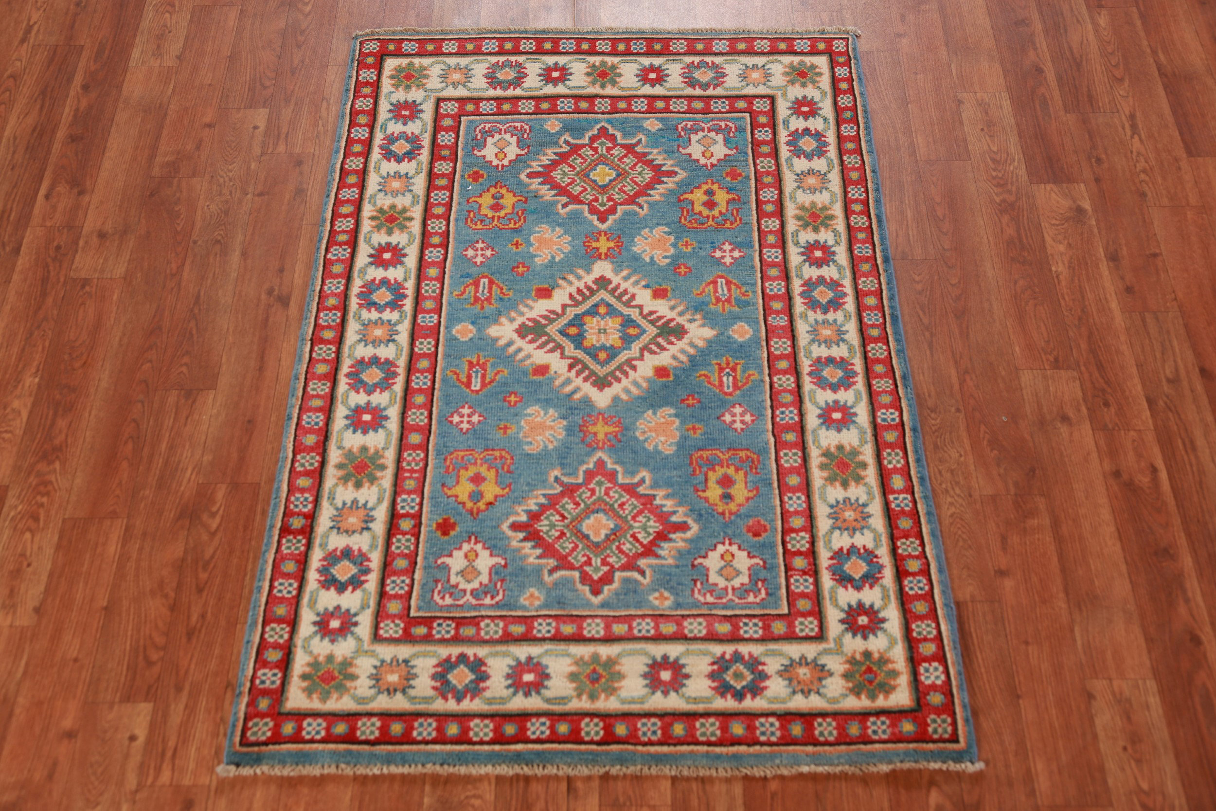 Wildon Home® Blue Kazak Handmade Accent Rug 3x4 | Wayfair