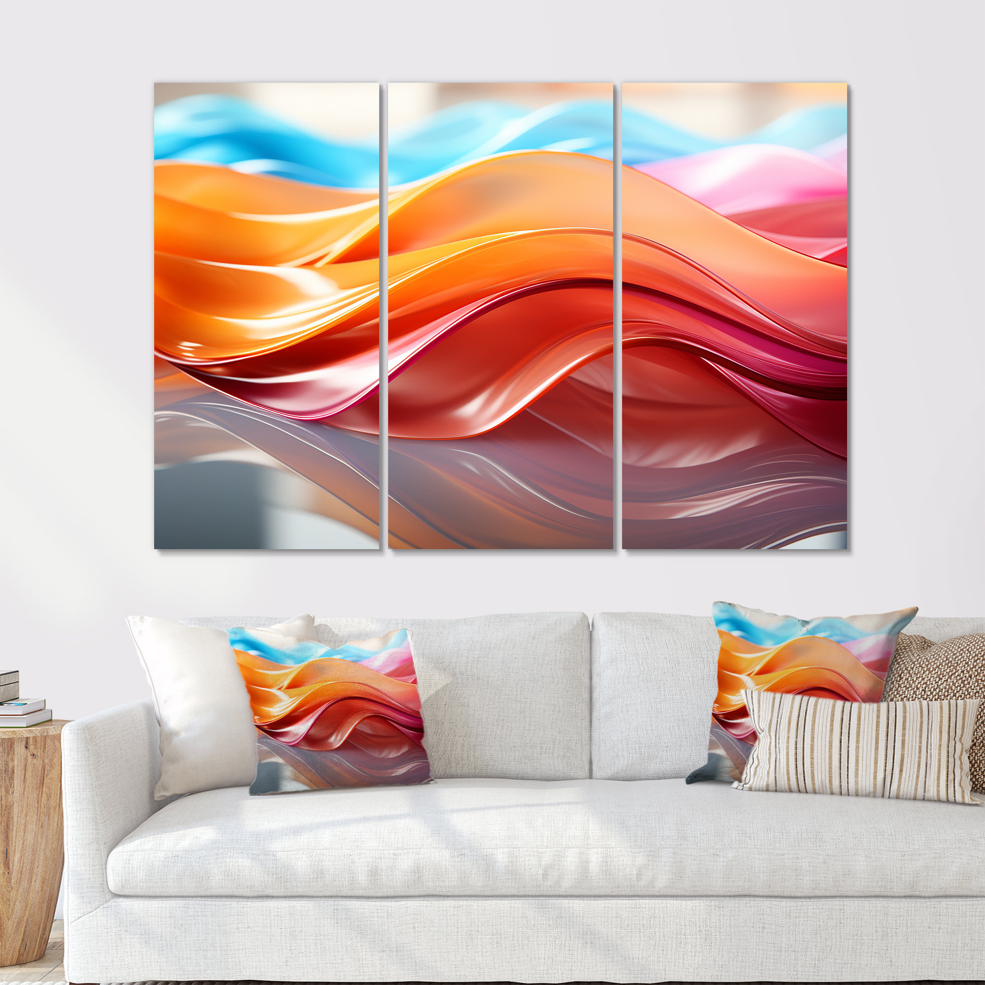 Ivy Bronx Rainbow Colors Symphony - Abstract Shapes Canvas Art Set ...