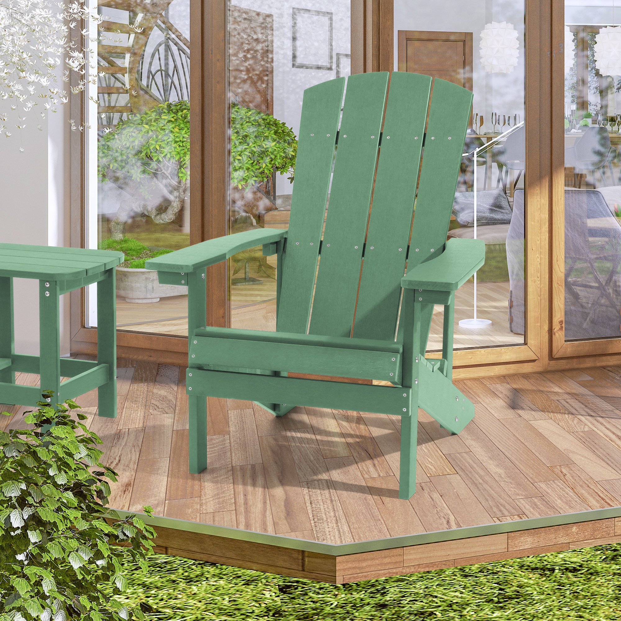 Highland Dunes Outdoor HIPS Plastic Adirondack Chair Fire Pit Chair ...
