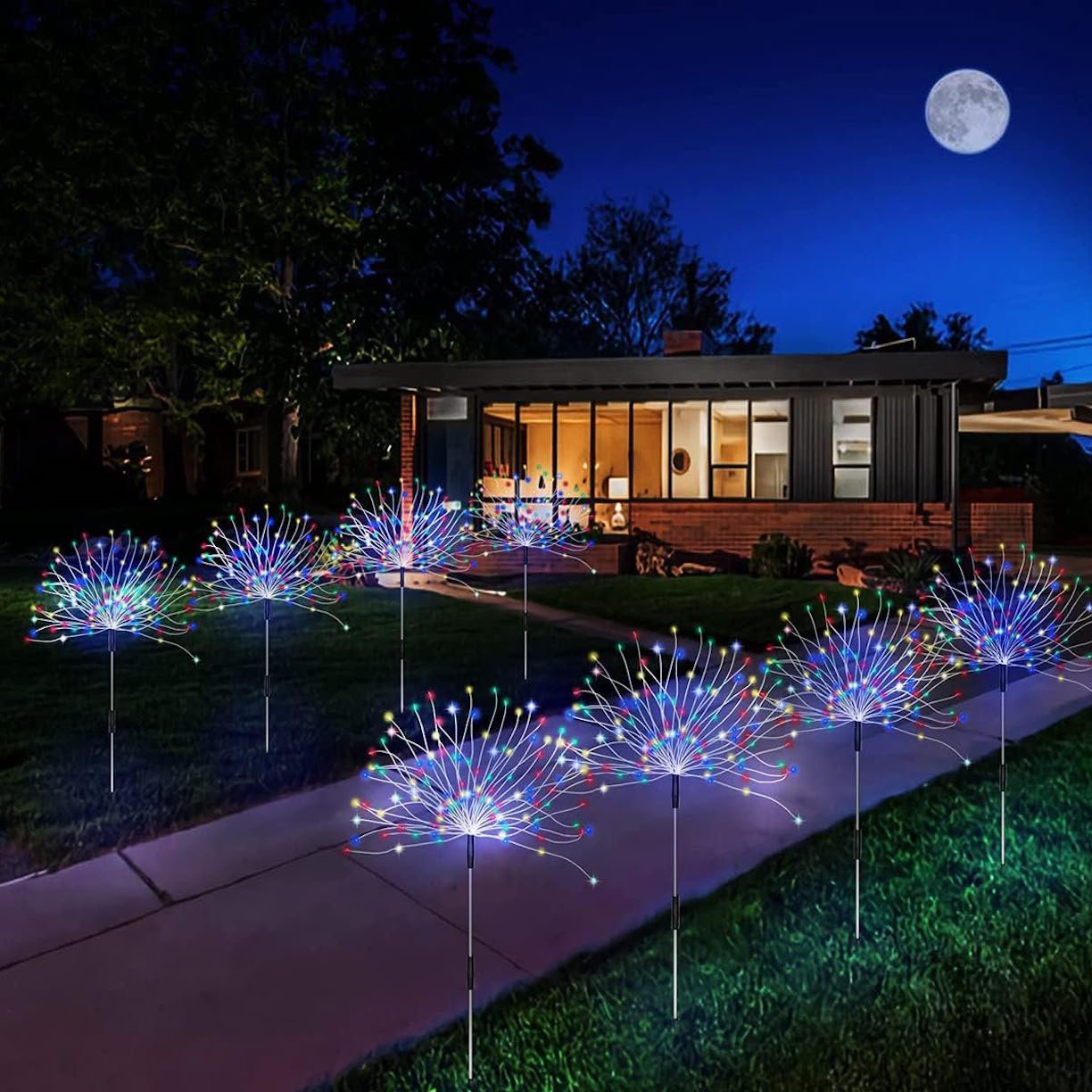 Winston Porter Solar Garden 150 Led Art Stake Firework Light Outdoor ...