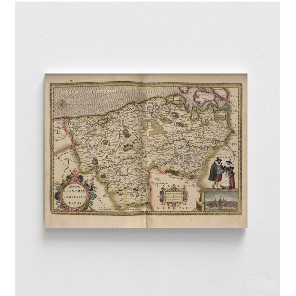 WeFrameArt Flanders Belgium Map, Belgium Map Poster Print, Vintage ...