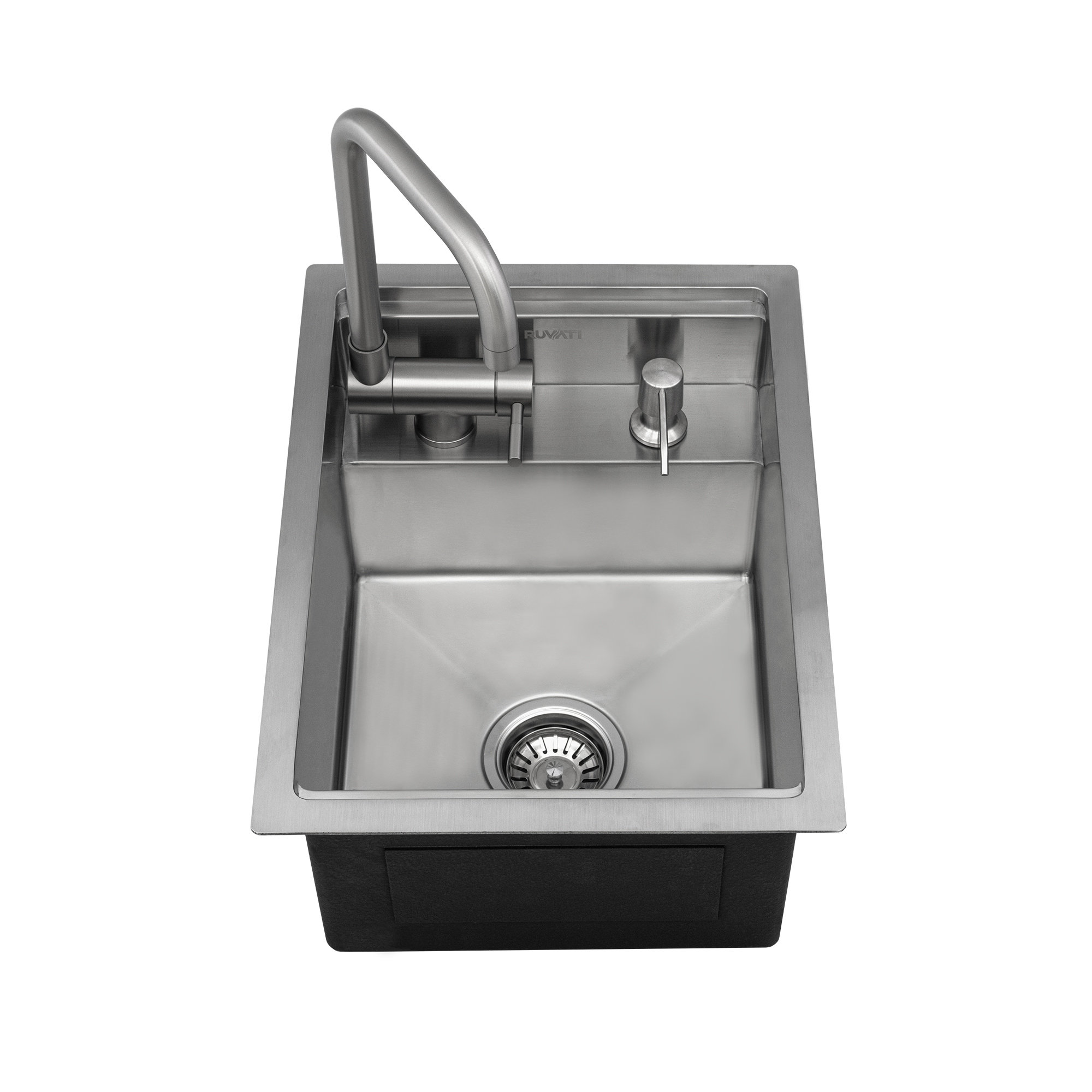 Ruvati 20 inch Stainless Steel RV Sink With Concealed Faucet and Soap ...