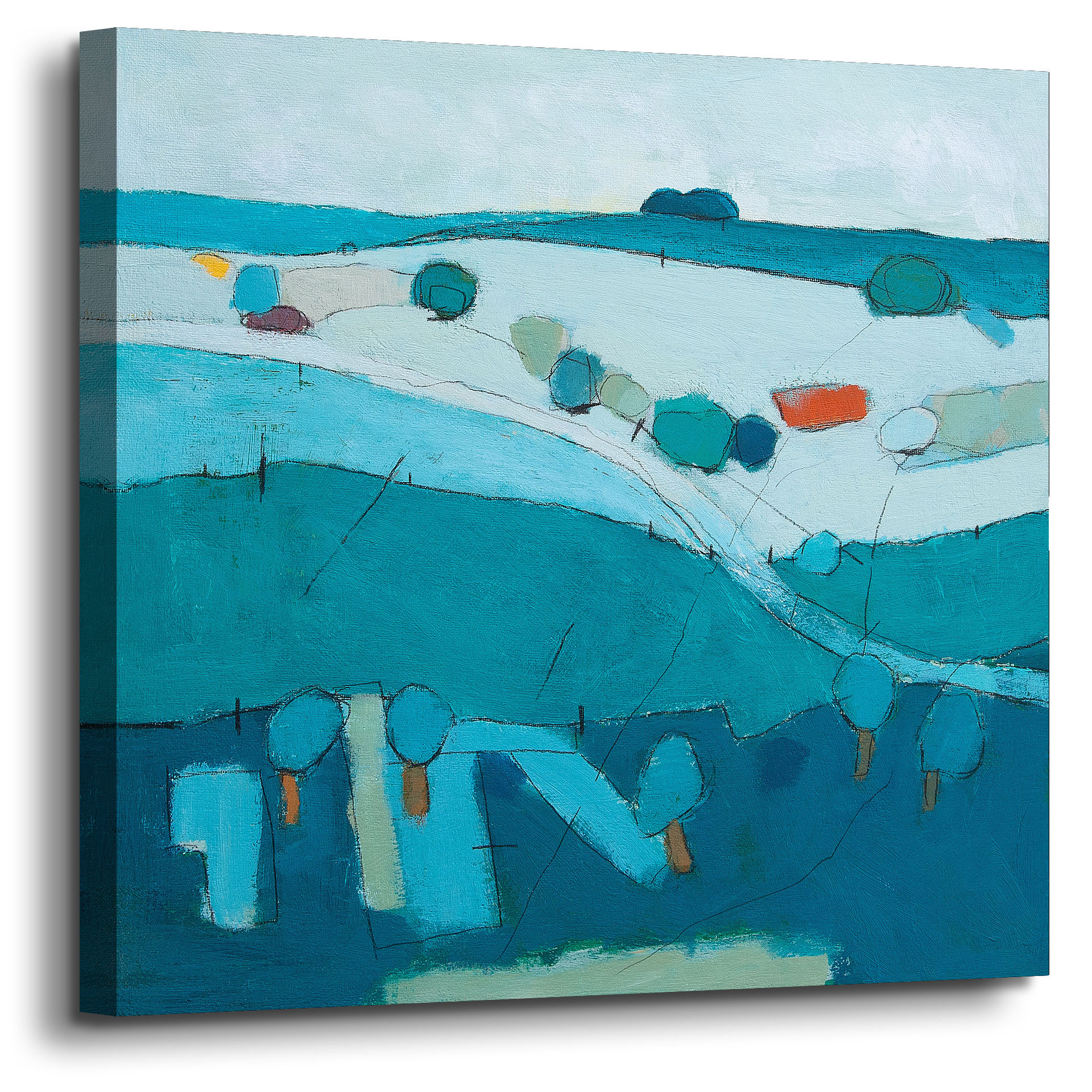 Wrought Studio Blue Hills - Graphic Art Print on Canvas - Wayfair Canada