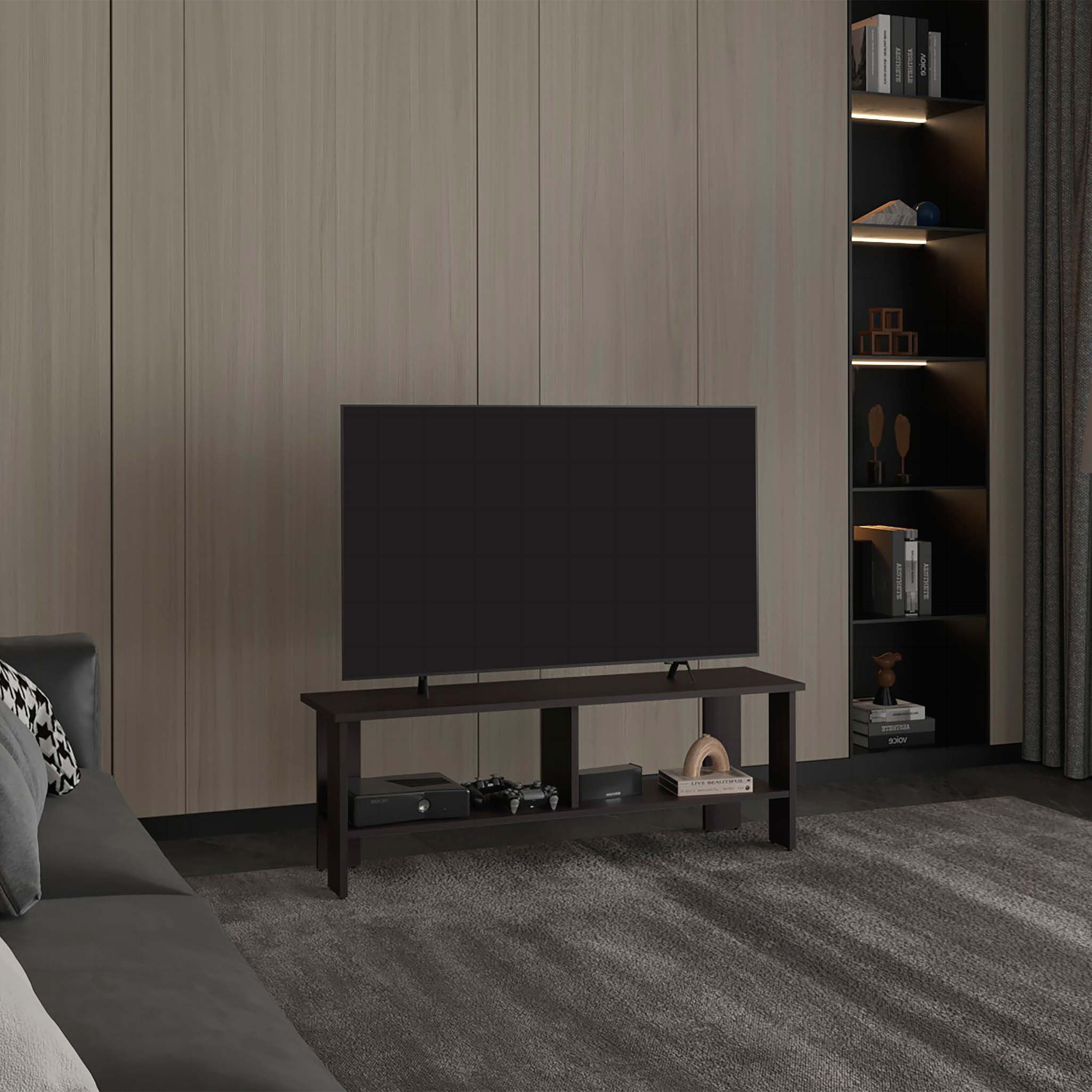 Ebern Designs Versatile Two-Shelf TV Stand for Various Rooms, Enhancing ...