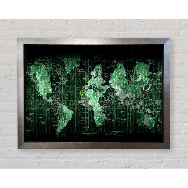 Bright Star Matrix World Map - Single Picture Frame Art Prints ...