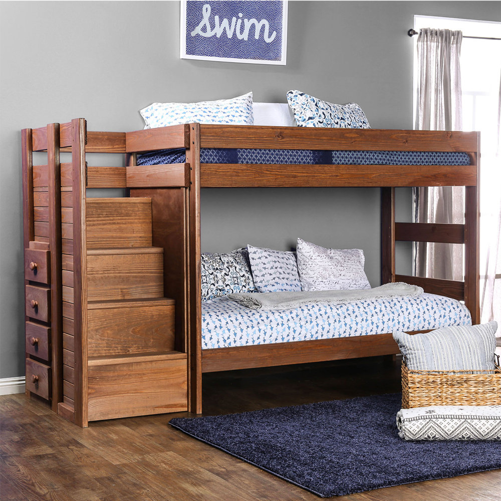 Williams Import Co. Ampelios Twin/Twin Rustic Style Bunk Bed - Mahogany ...