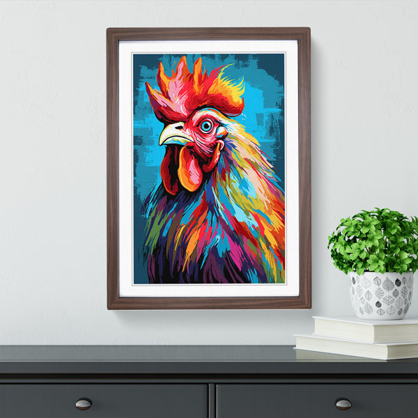 Brambly Cottage Rooster Pop - Single Picture Frame Art Prints on Wood ...