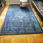 Bungalow Rose Bowning Oriental Power Loom Performance Green Rug ...