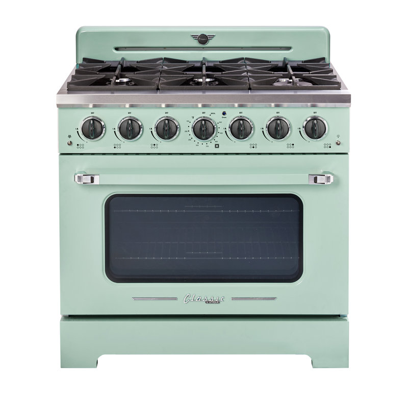 Unique Classic Retro 36" 6-Burner 5.2 cu. ft. Freestanding Gas Range ...