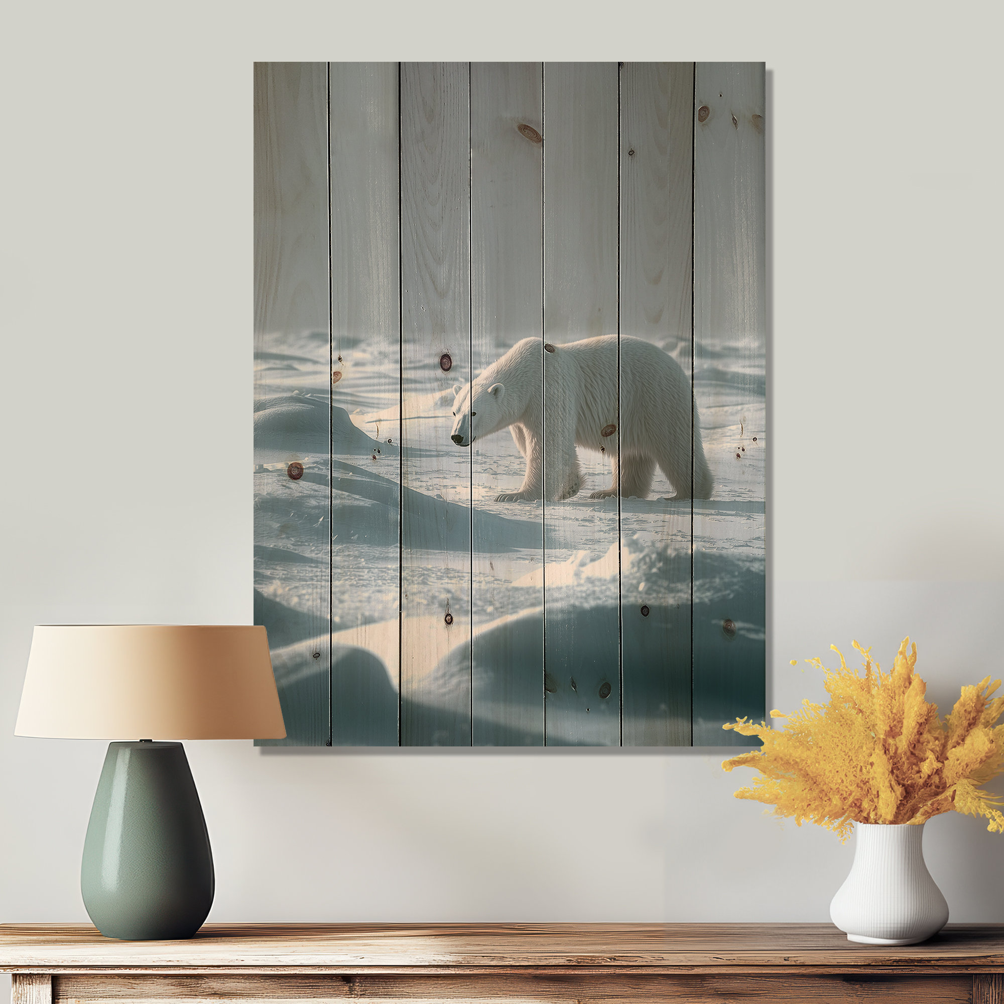 Ophelia & Co. Polar Bear In The Tundra II - Bear Wood Wall Art - On ...