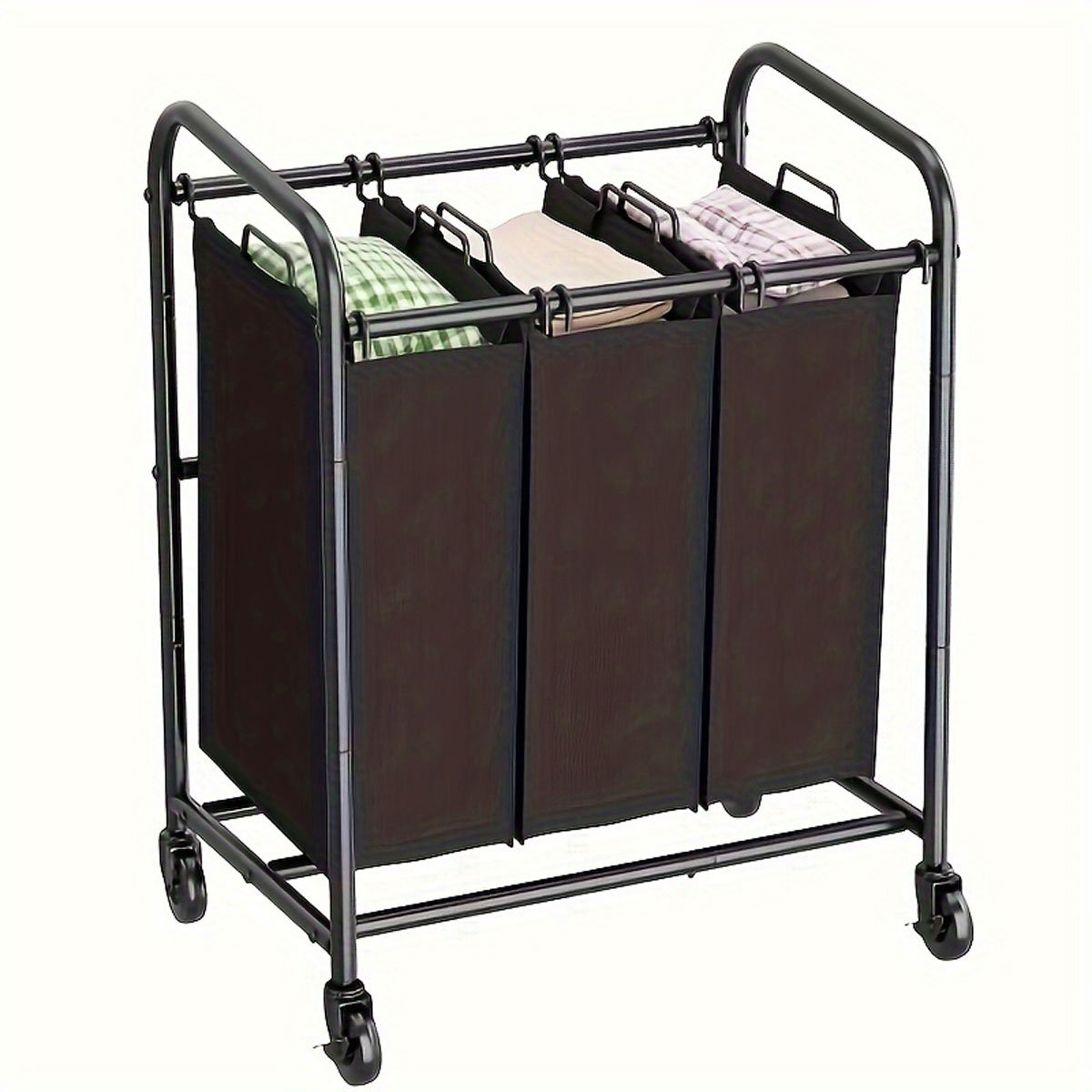 Ebern Designs Freestanding Laundry Hamper Sorter,Laundry Basket With 3 ...