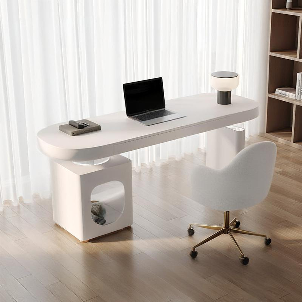 Isla Hopping Modern Premium White Floating Desk - Wayfair Canada