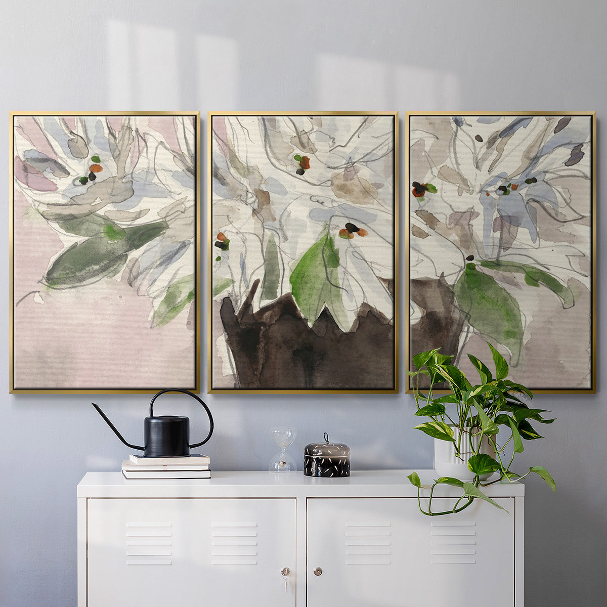 Winston Porter Magnolia Watercolor Study I - Multi Piece Framed Canvas ...