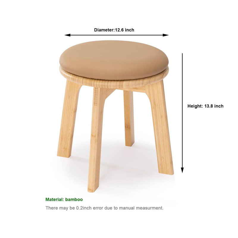 George Oliver Jorjia Unfinished Solid Wood Accent Stool | Wayfair