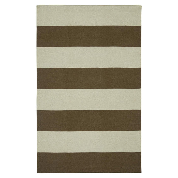 Highland Dunes Nazareth Striped Handwoven Brown/Beige Area Rug | Wayfair