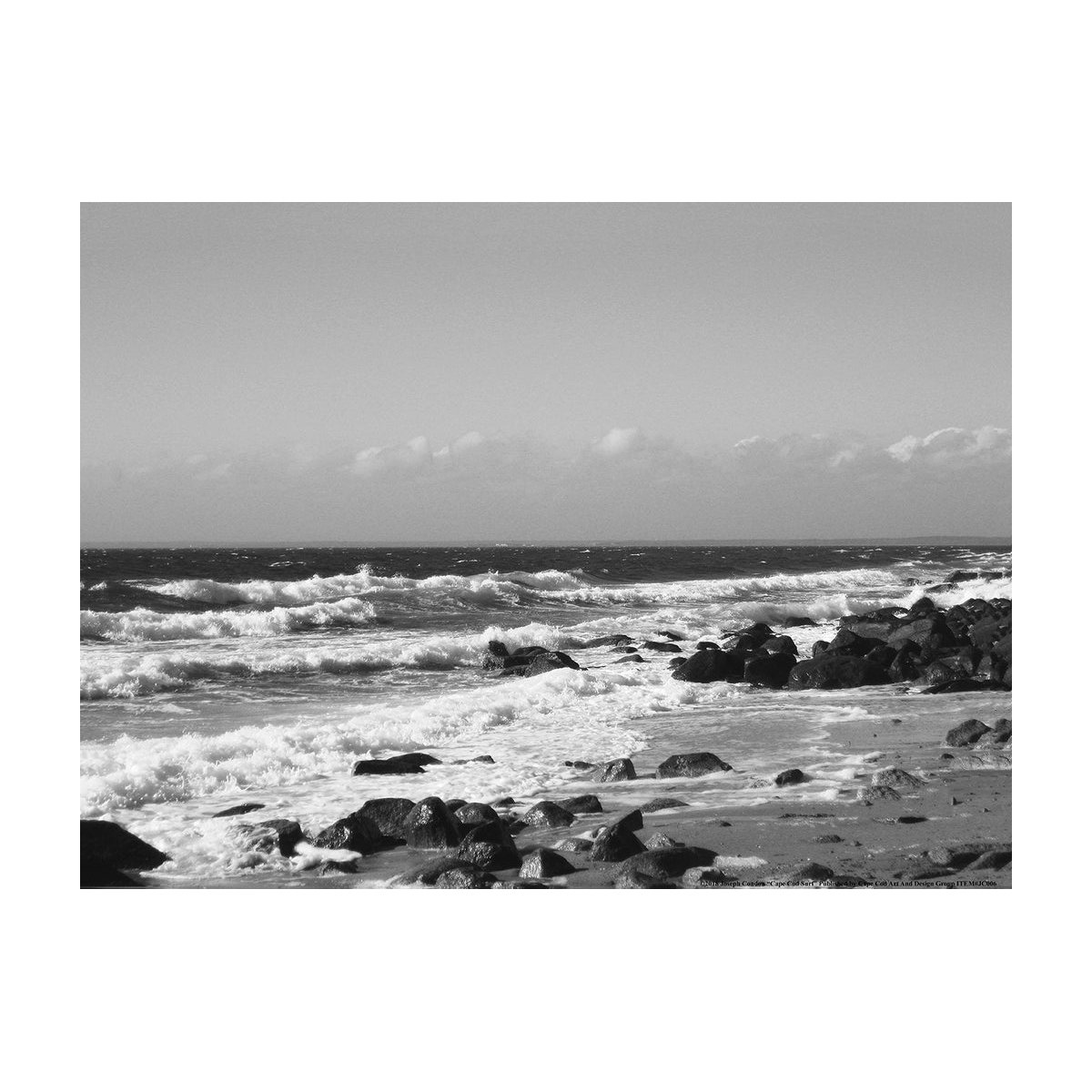 Buy Art For Less Photo Of Black And White Waves Beach Scene On Canvas ...