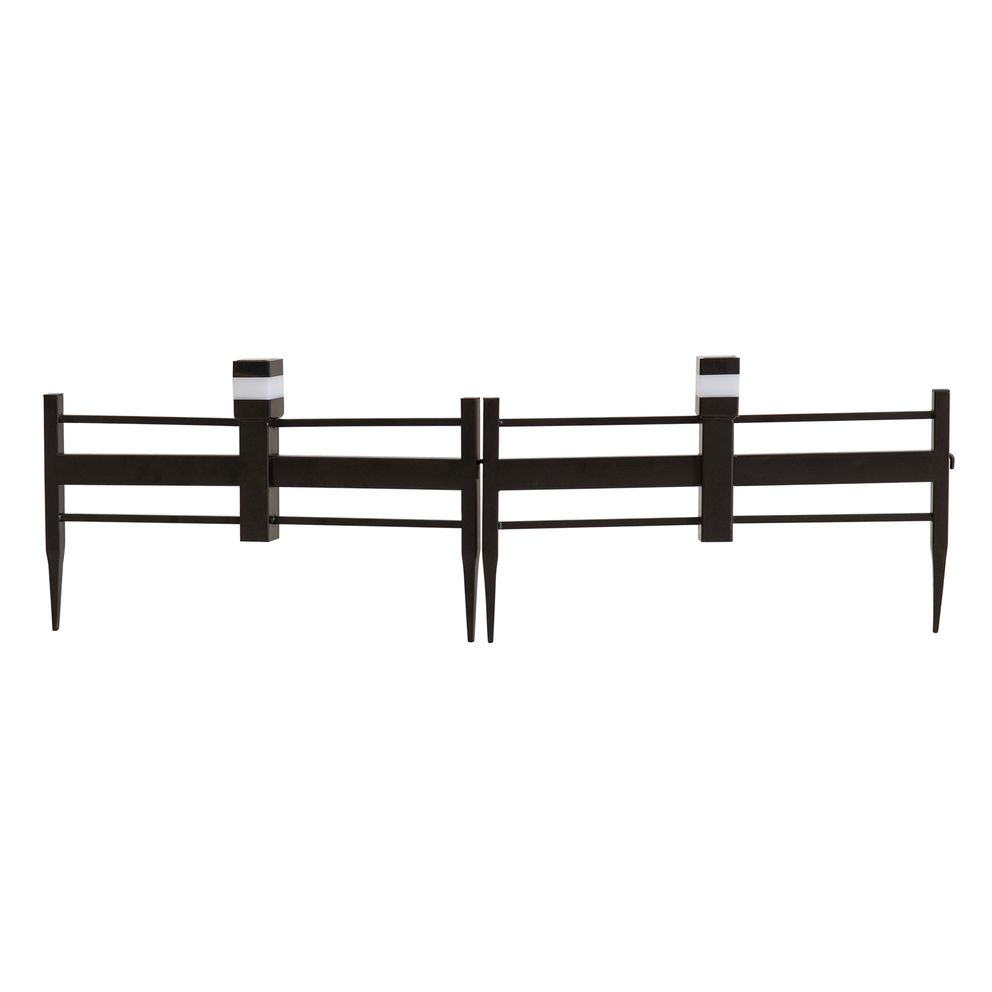Sunjoy Solar Garden Border Fencing 2A Metal Fence Panel Outdoor ...