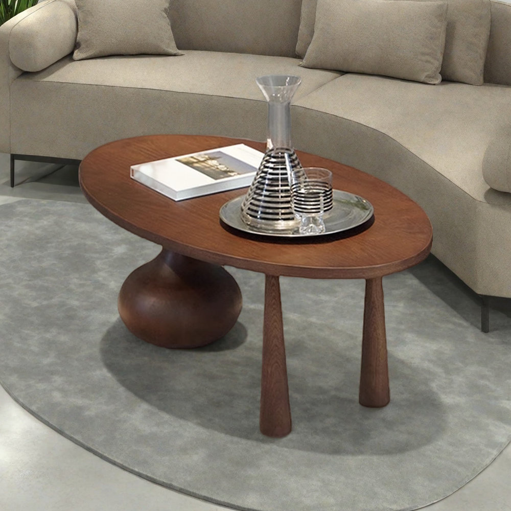 Hokku Designs Light luxury solid wood chestnut coffee table | Wayfair