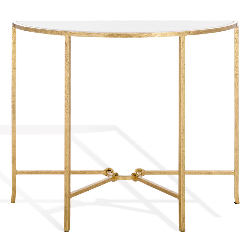 Everly Quinn Markley Forged Metal Half Moon Console Table | Wayfair