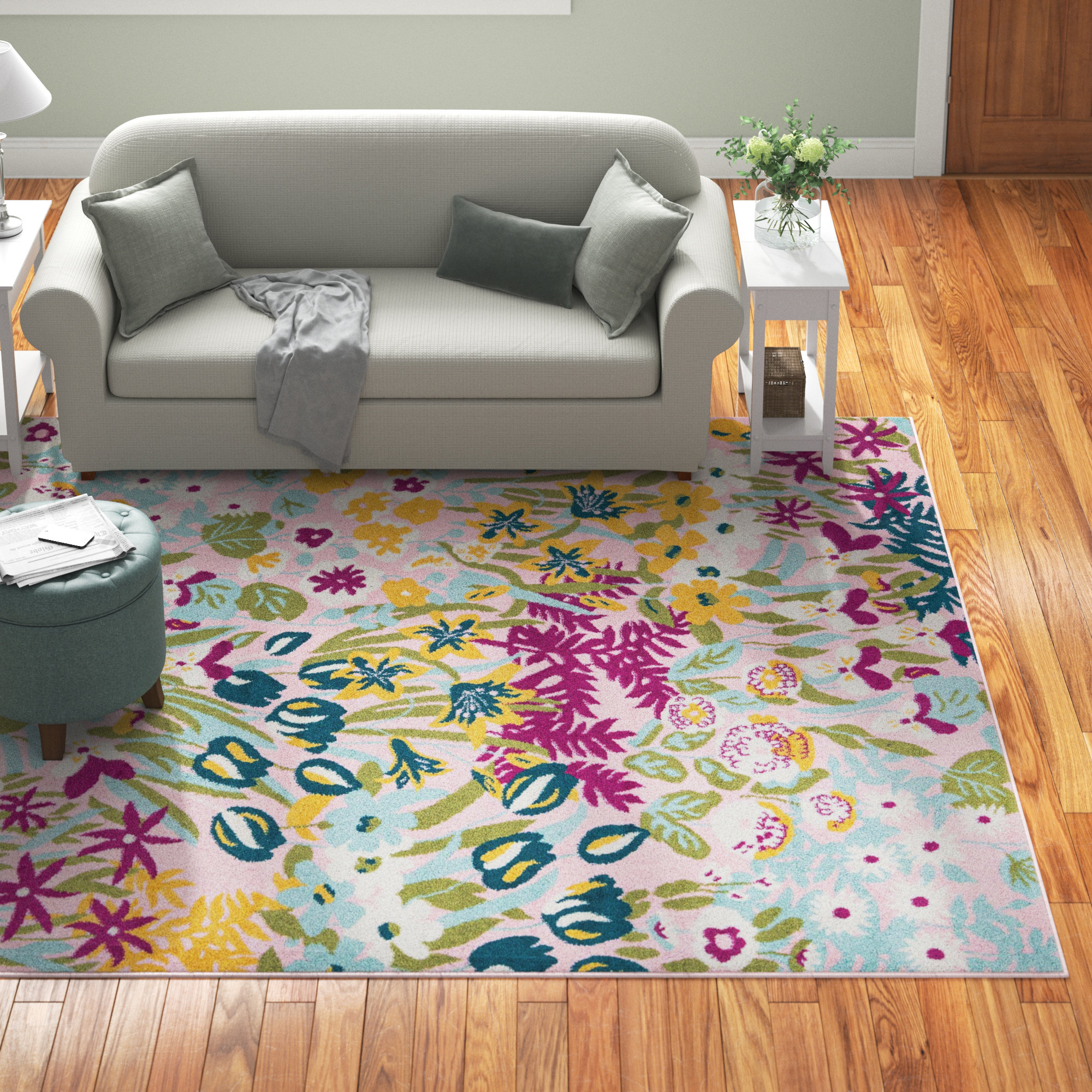 Andover Mills™ Holle Floral Indoor Rug & Reviews | Wayfair