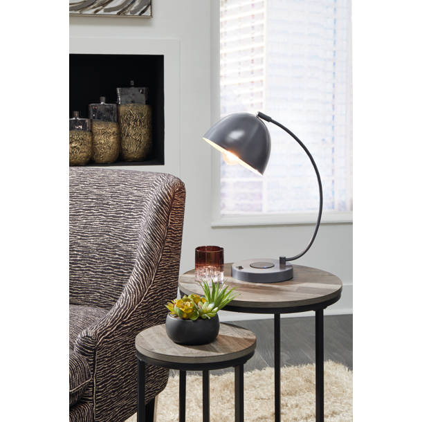 Hokku Designs Brandeis 59'' Black Tray Table Floor Lamp | Wayfair