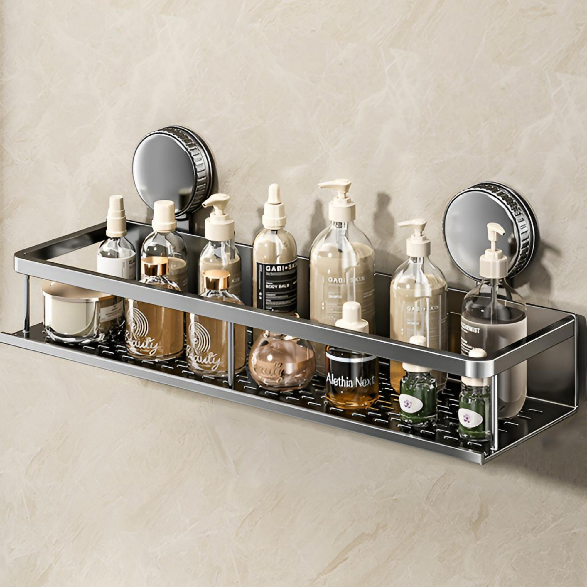 Brayden Studio® Suction Cup Non Perforated Bathroom Storage Rack ...