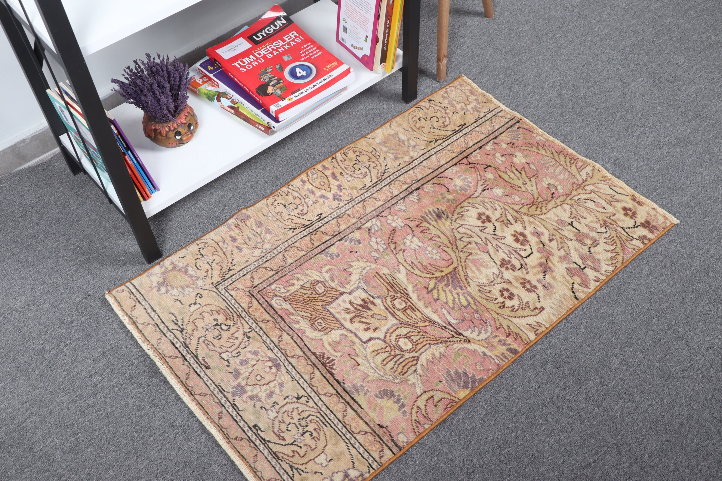 Bungalow Rose Vintage Turkish Door Mat In Pastel Pink Beige With ...