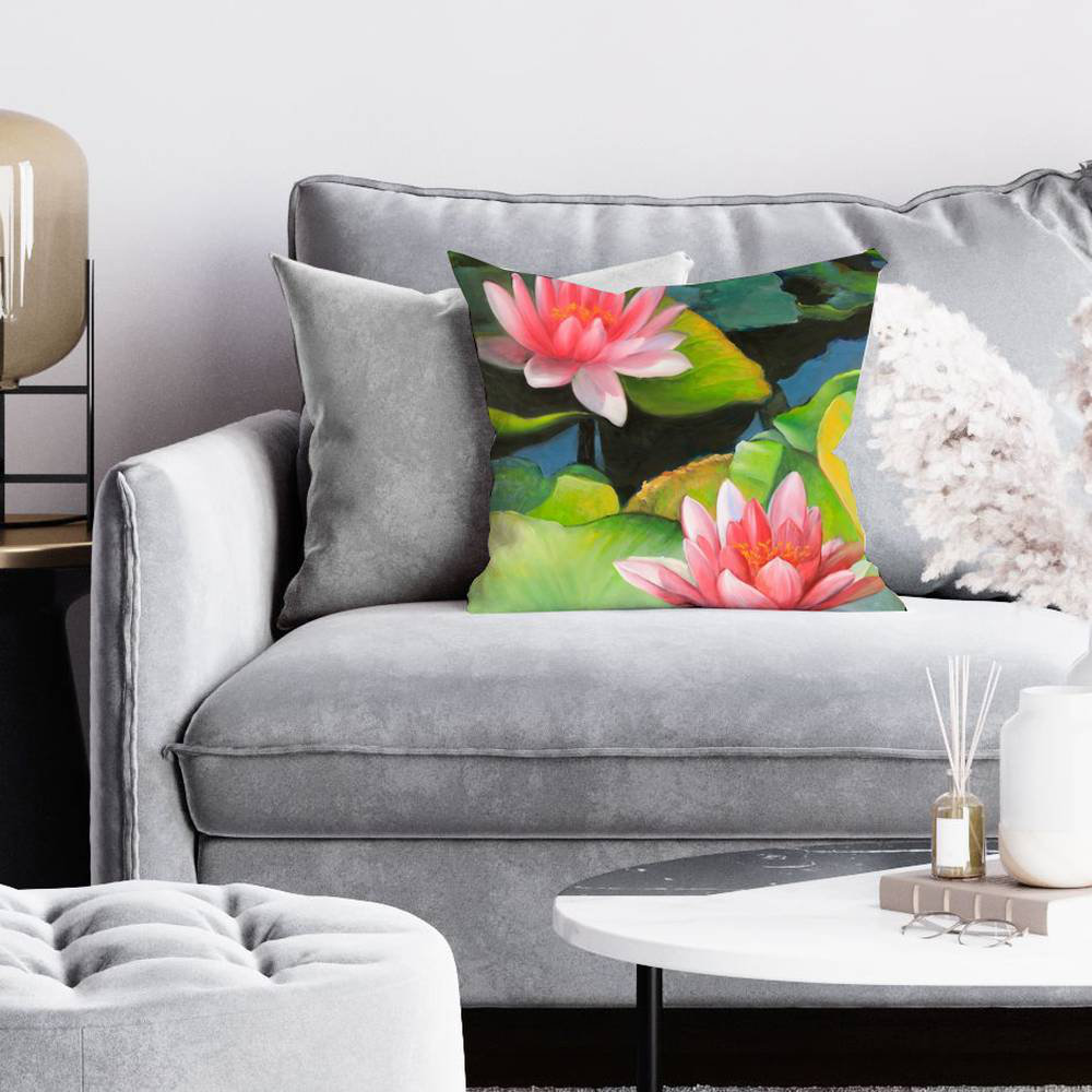 Begin Edition International Inc. Water Lilies and Lotus Flowers Square ...