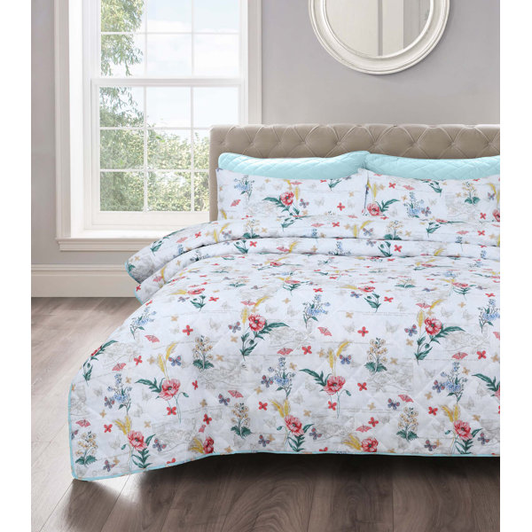 Marlow Home Co. Aamilah Sacramento Floral Bedspreads Set Quilted ...