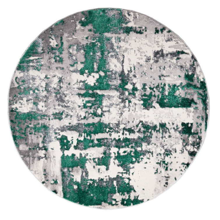Astoria Grand Round Shannock Machine Woven Emerald Area Rug | Wayfair.co.uk