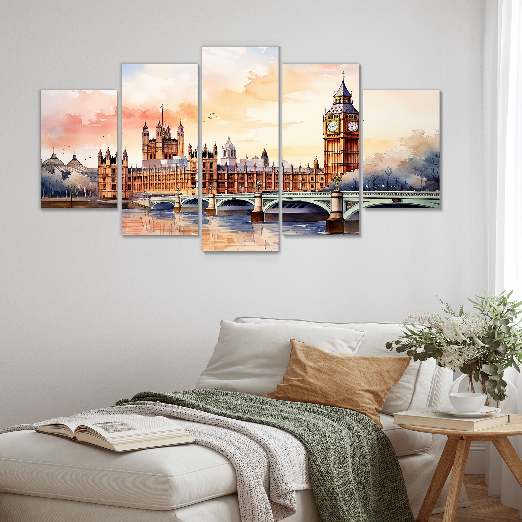 Latitude Run® Big Ben London Skylines At Sunset I - London Multipanel ...