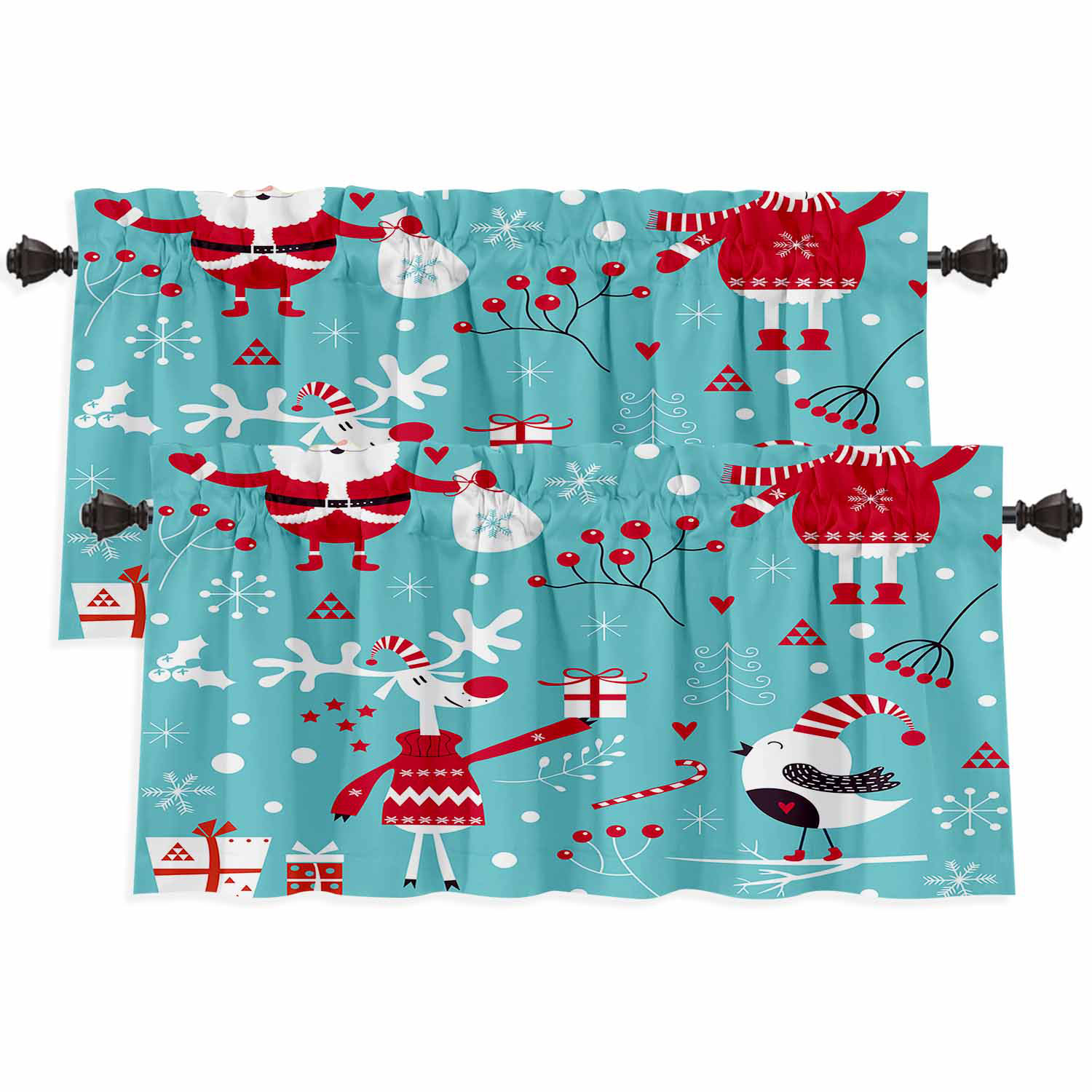 Ophelia & Co. Red 52"W Stylish Merry Christmas with Santa Claus Window ...