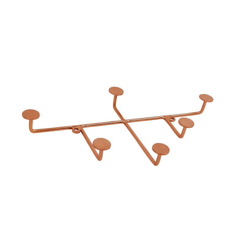LaLe Living Sami 6 - Hook Wall Mounted Coat Rack in Copper | Wayfair.co.uk