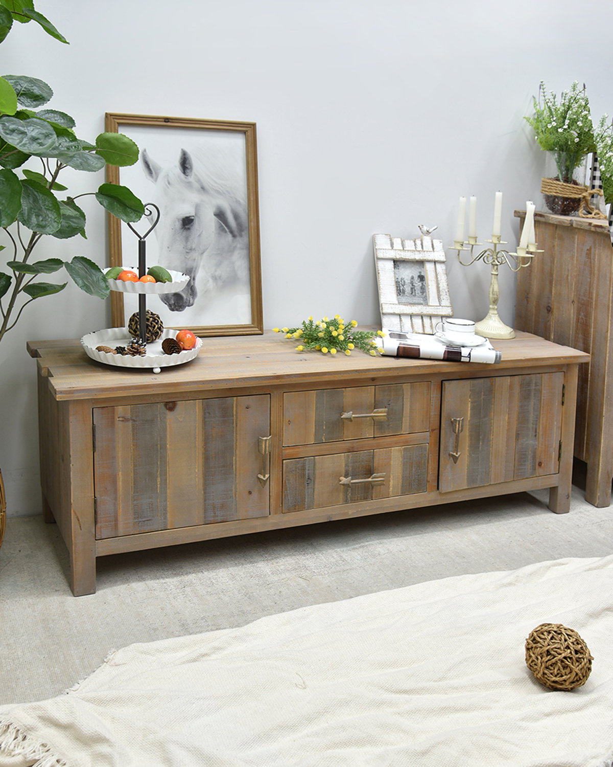 Feel High Pillows Solid Wood 55.12'' W Storage Credenza | Wayfair