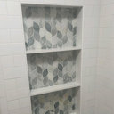 ES Stone 4" x 2" Ming Green Leaf Pattern Marble Novelty Mosaic Tile ...