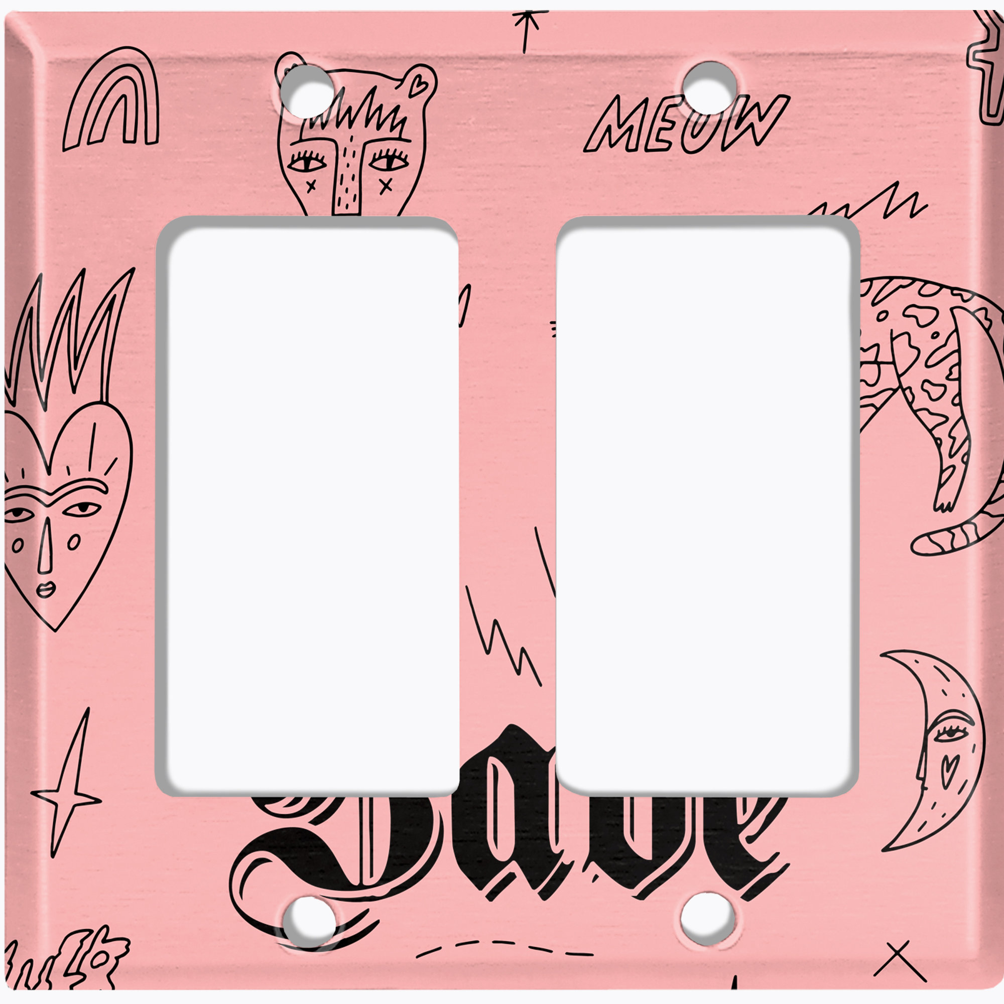 WorldAcc Cute Babe Cartoon Boho 2-Gang Toggle Light Switch Wall Plate ...