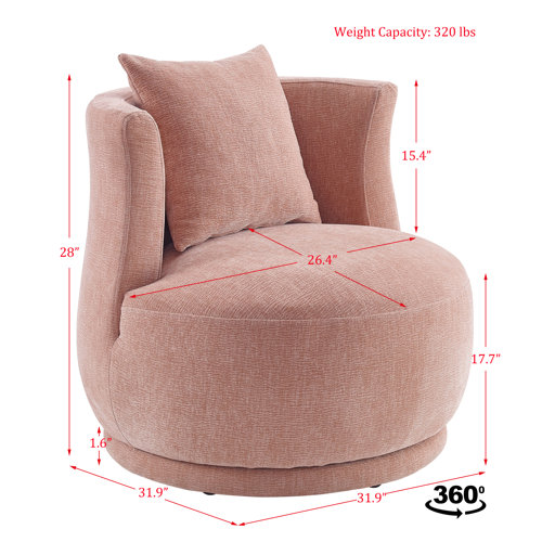 Hokku Designs Costan 31.9 Inch Wide Upholstered Swivel Accent Chair ...