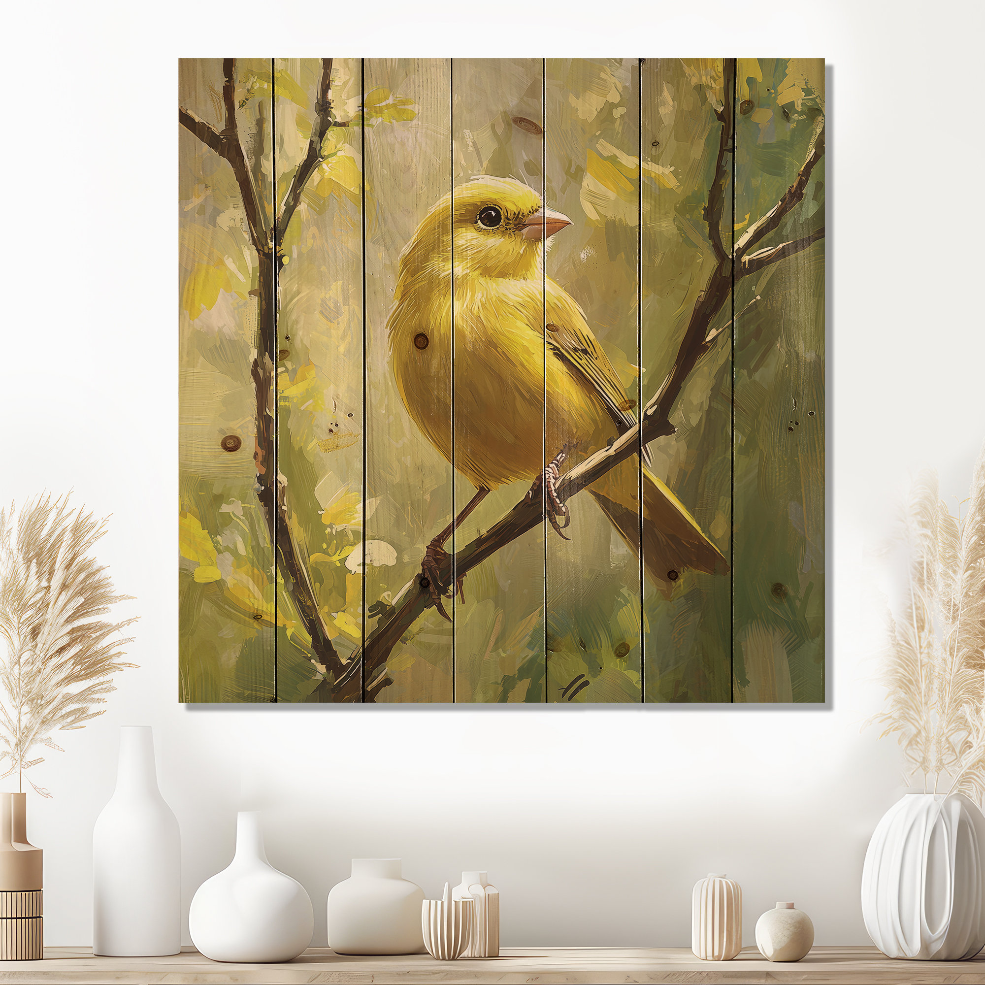 Ophelia & Co. Finch Bird In The Forest Breeze II - Bird Wood Wall Art ...
