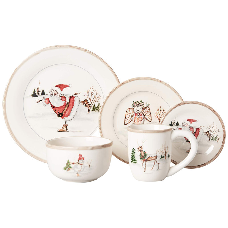 The Holiday Aisle® Holiday Dinnerware Set – 20-Piece Christmas-Themed ...