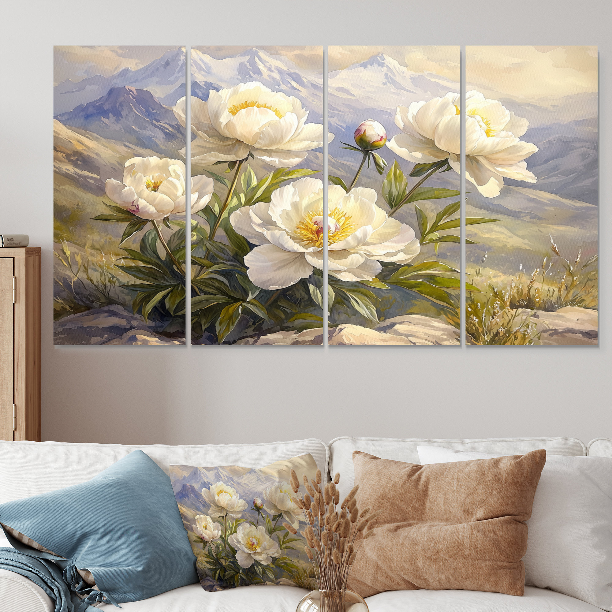 Lark Manor Peonies Near The Mountain Ridge II - - Peonies Wall Decor ...