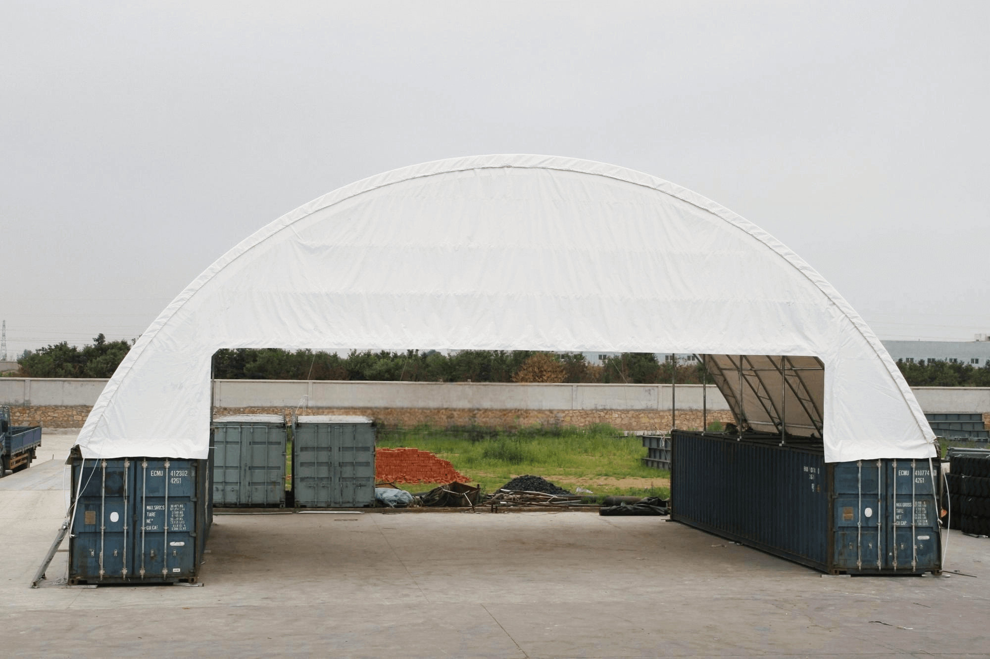 CHERY INDUSTRIAL.COM 60 Ft. W X 40 Ft. D Shipping Container Canopy ...