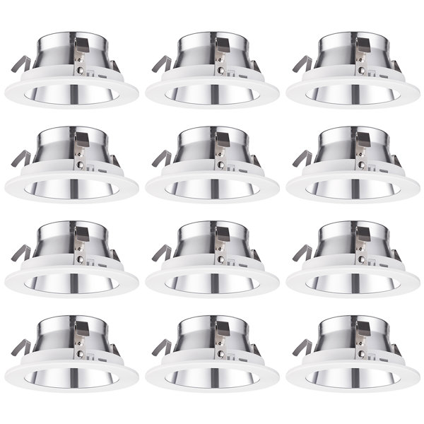 TORCHSTAR 4 Inch Recessed Can Light Trim, Aluminum Reflector Metal Step ...