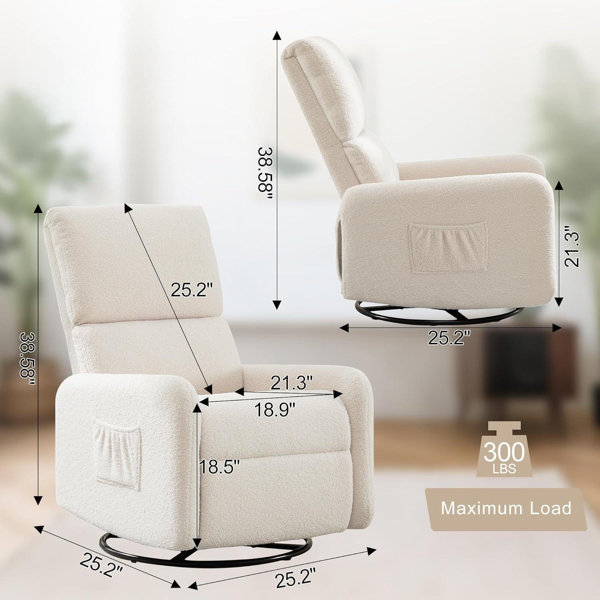 George Oliver This 360° Rotating Glider Chair Is Made Of Lambswool ...