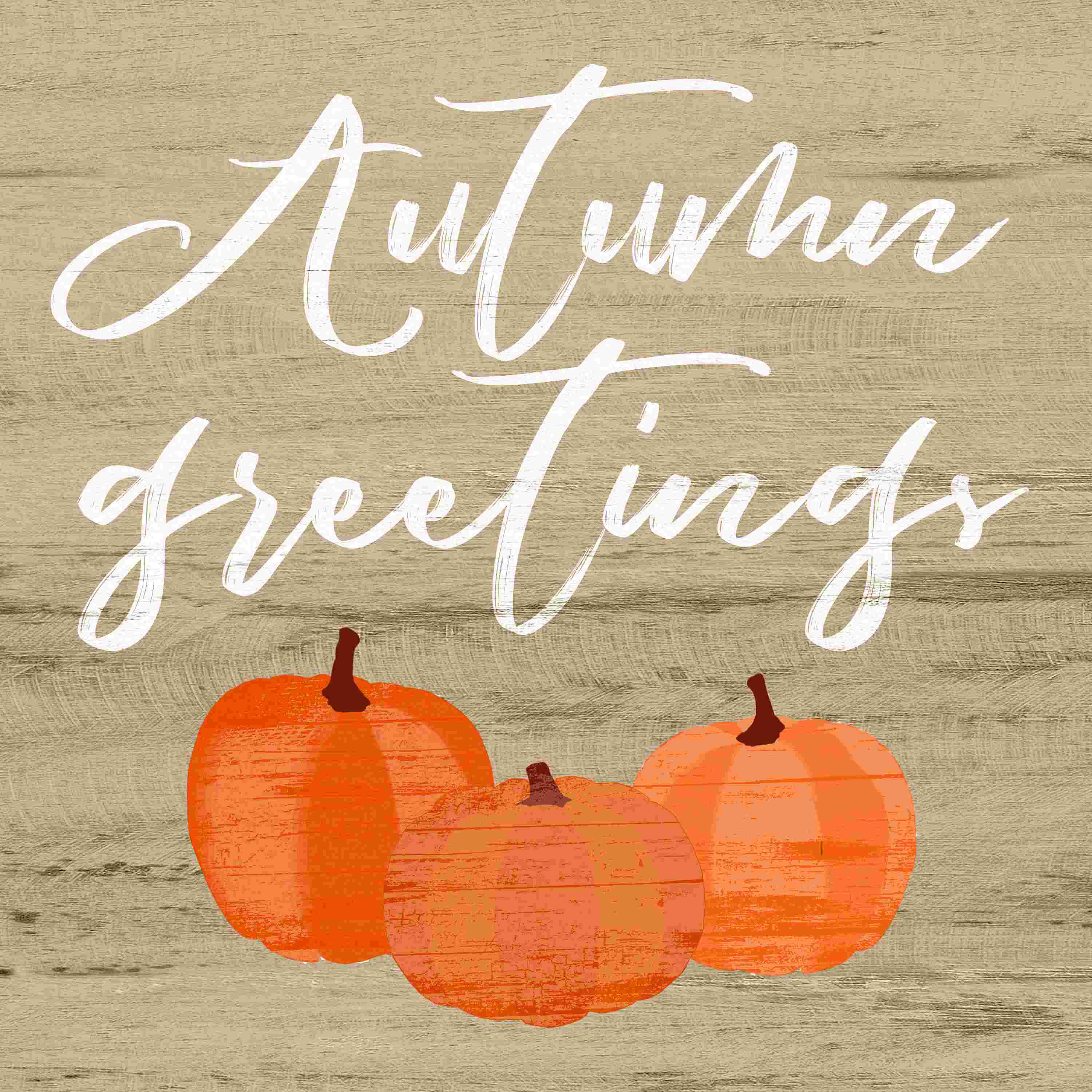 Trinx Autumn Greetings Sign With Pumpkins | Wayfair