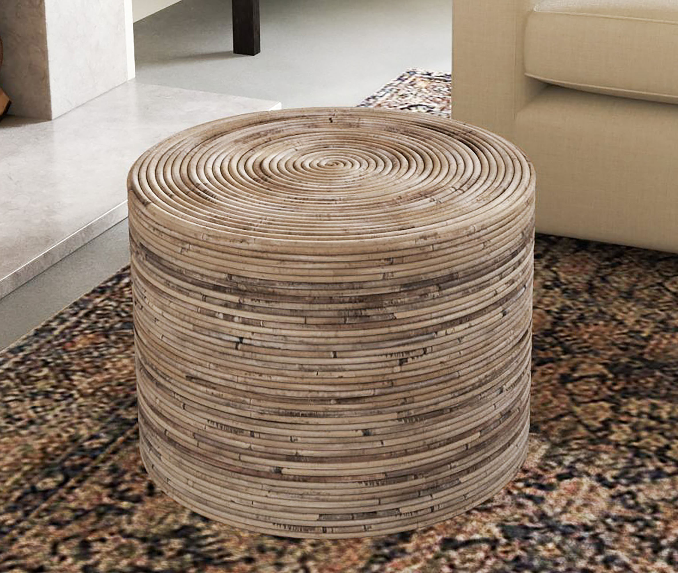 Sand & Stable™ Bodrum Rattan Ottoman & Reviews | Wayfair